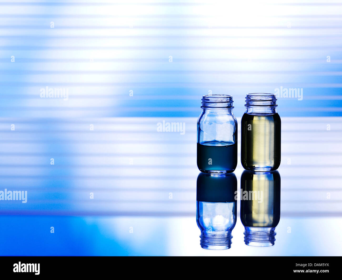 Cosmetic jars and flasks in chemistry lab Stock Photo - Alamy