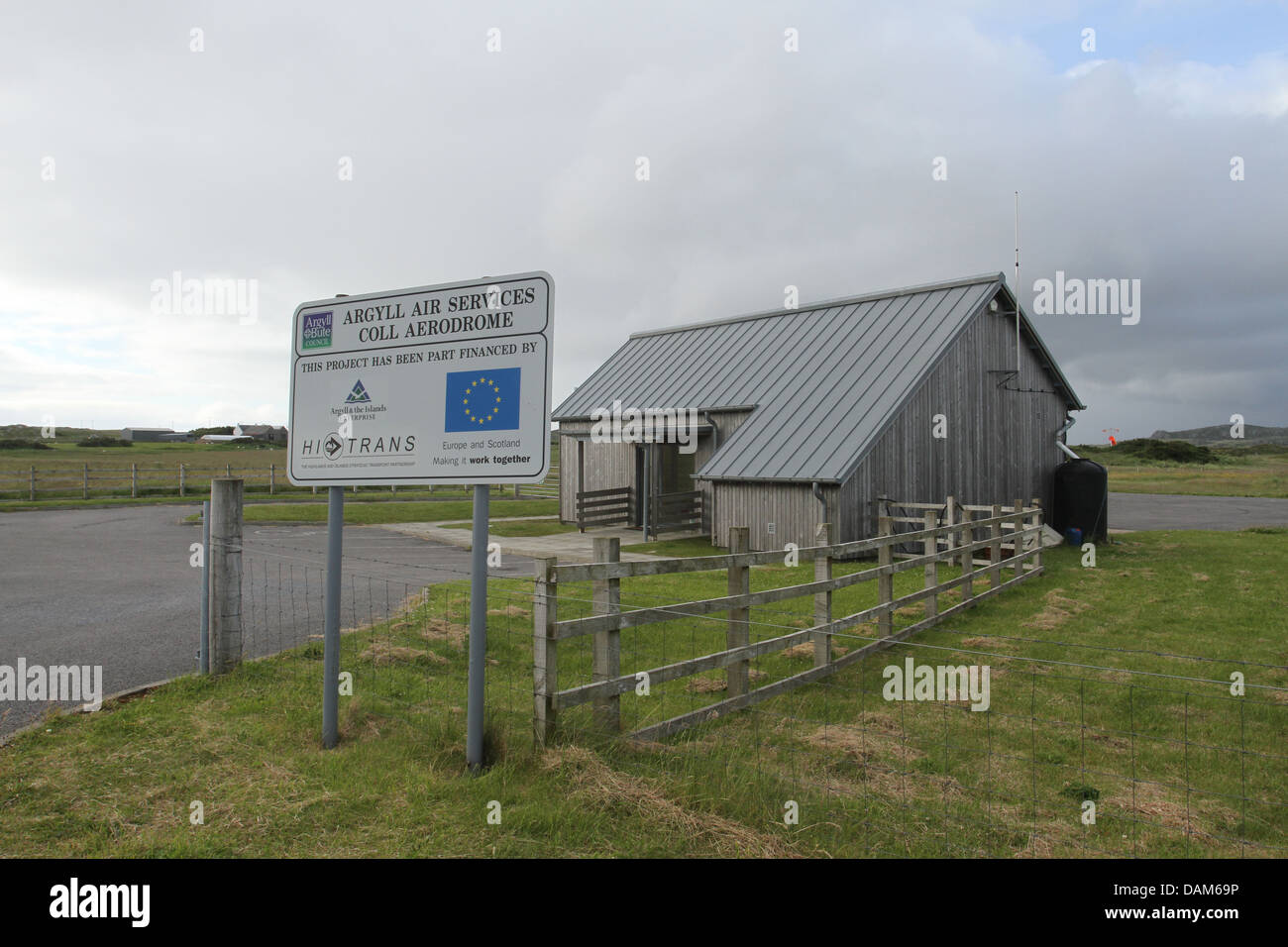 Exterior of Coll aerodrome Isle of Coll Scotland July 2013 Stock Photo ...