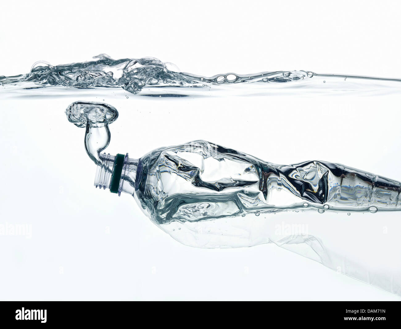 Water splash, bubbles and plastic bottleagainst white background Stock ...