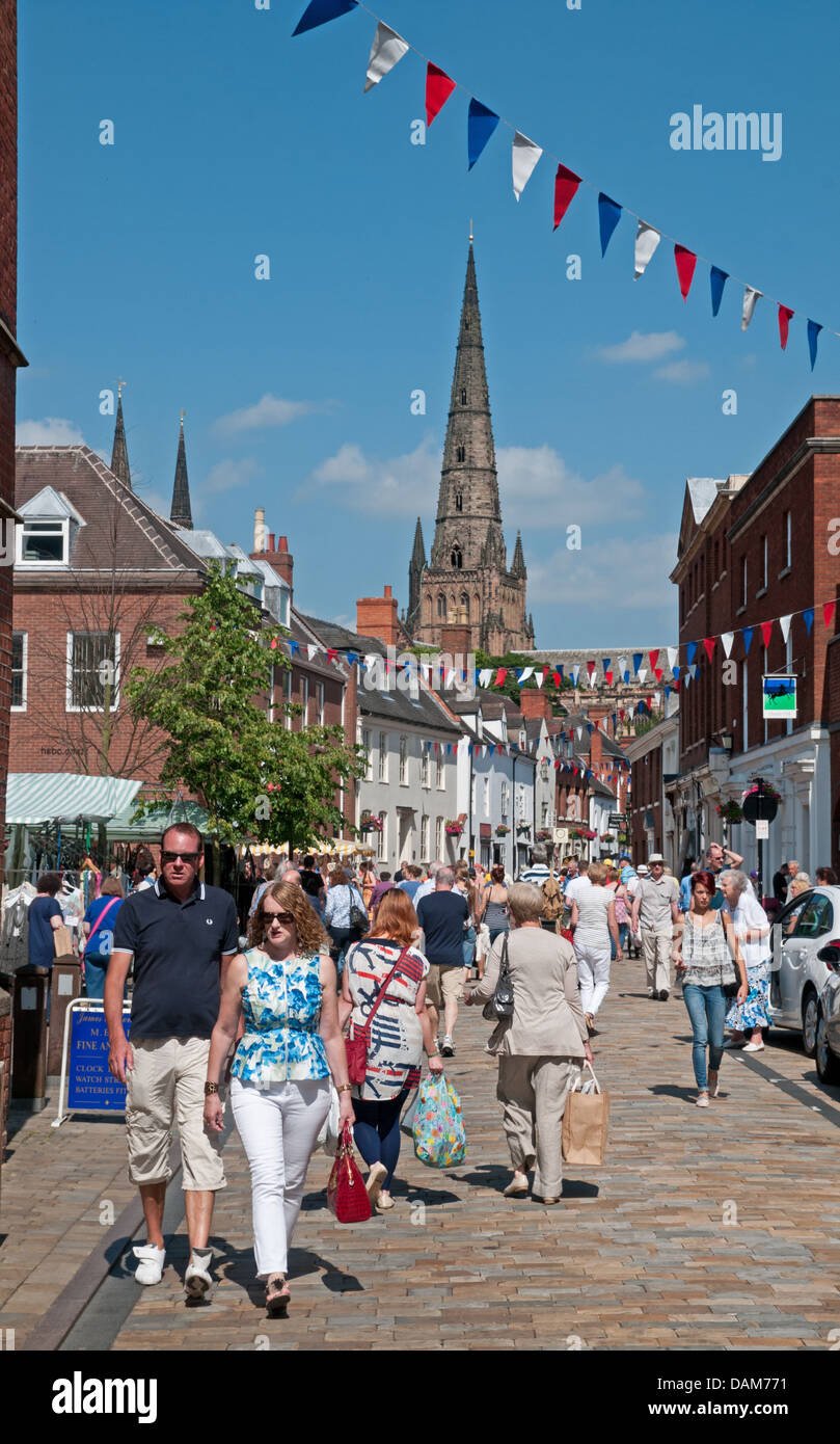 Crowds in Lichfield Market Place walk towards the Cathedral for the ...