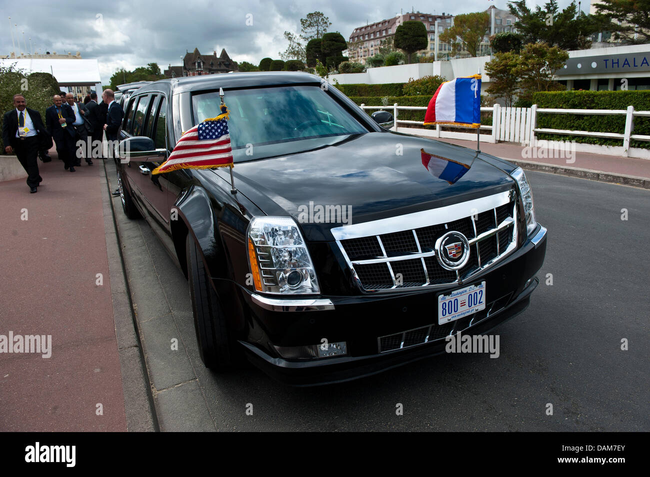 The limousine of US President Barack Obama is pictured in Deauville ...