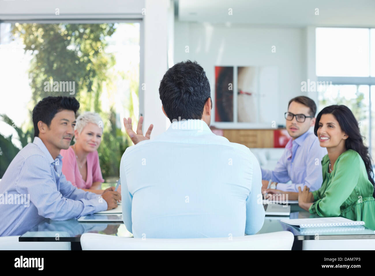 Business people talking in meeting Stock Photo - Alamy