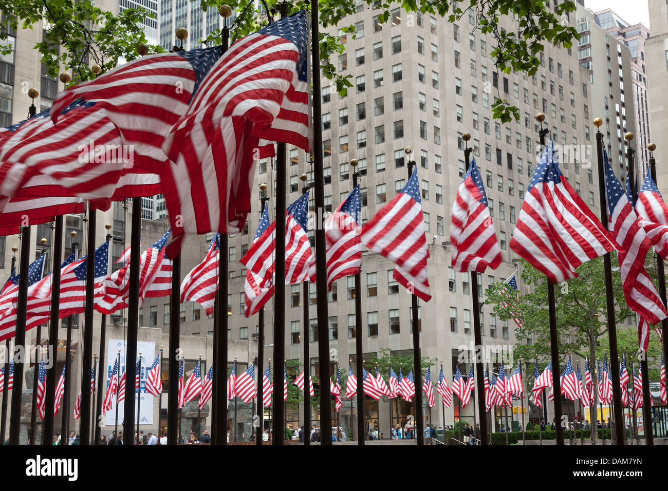 United States of America flags at Rockefeller Plaza, New York City ...