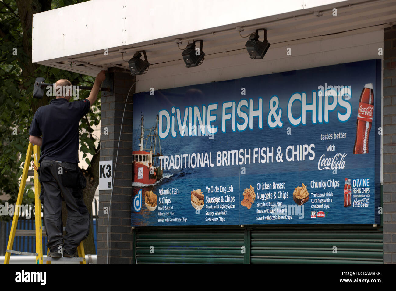 A fast food store is set up on Olympic Way to the Wembley Stadium in ...