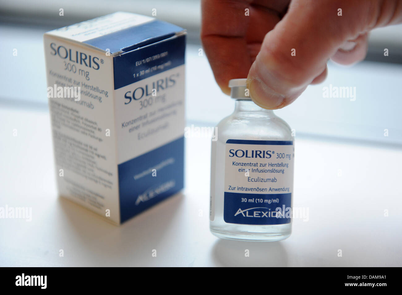 A doctor at the University Clinic Eppendorf (UKE) presents a small ...