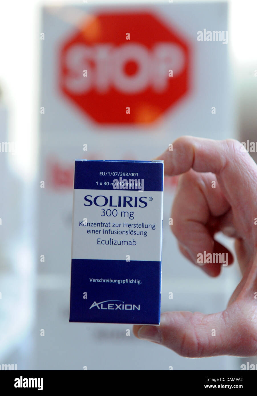 A doctor at the University Clinic Eppendorf (UKE) presents a small ...