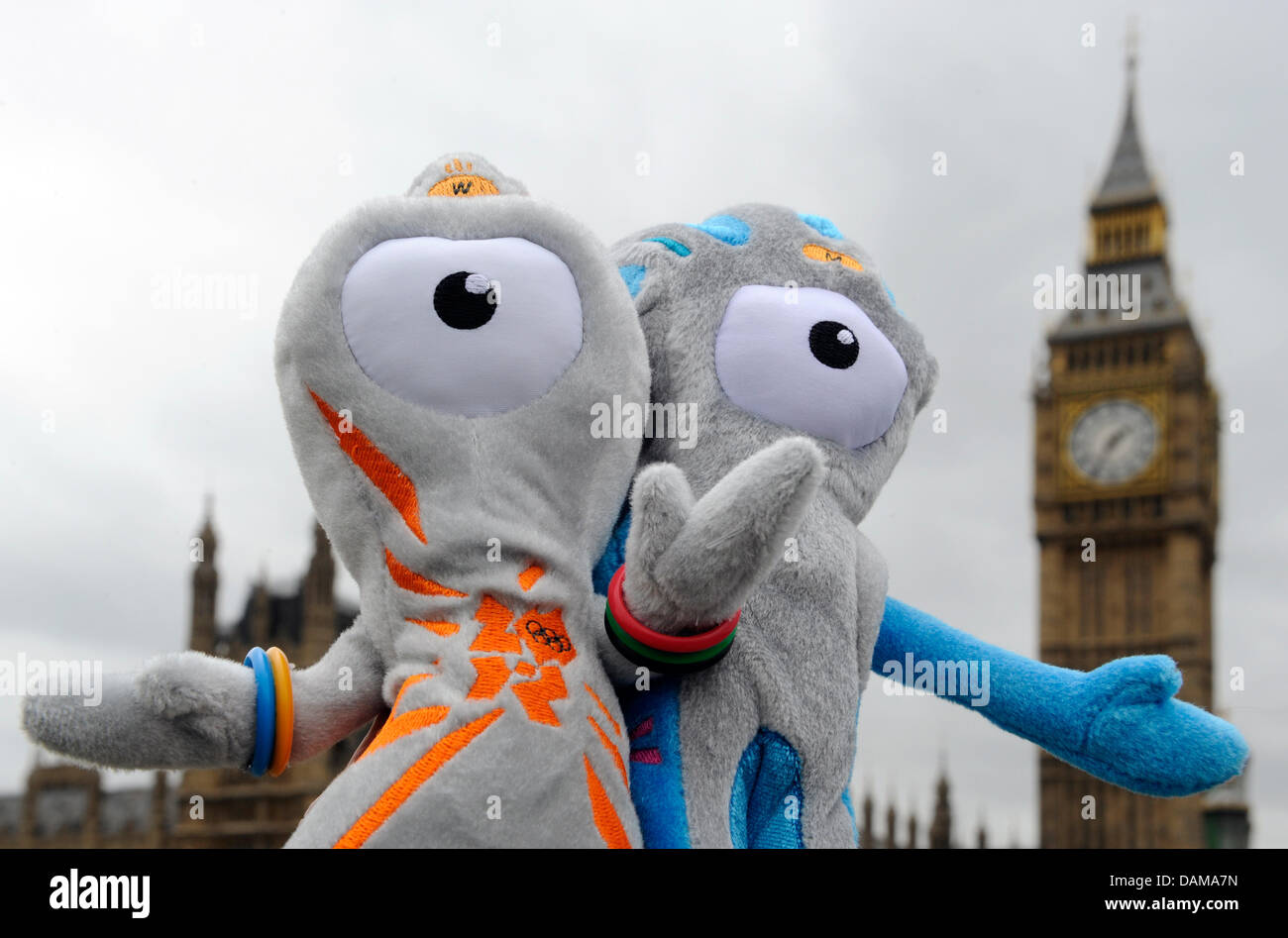 The mascots for the Olympic Games 2012, Wenlock (l) and Mandeville, are ...