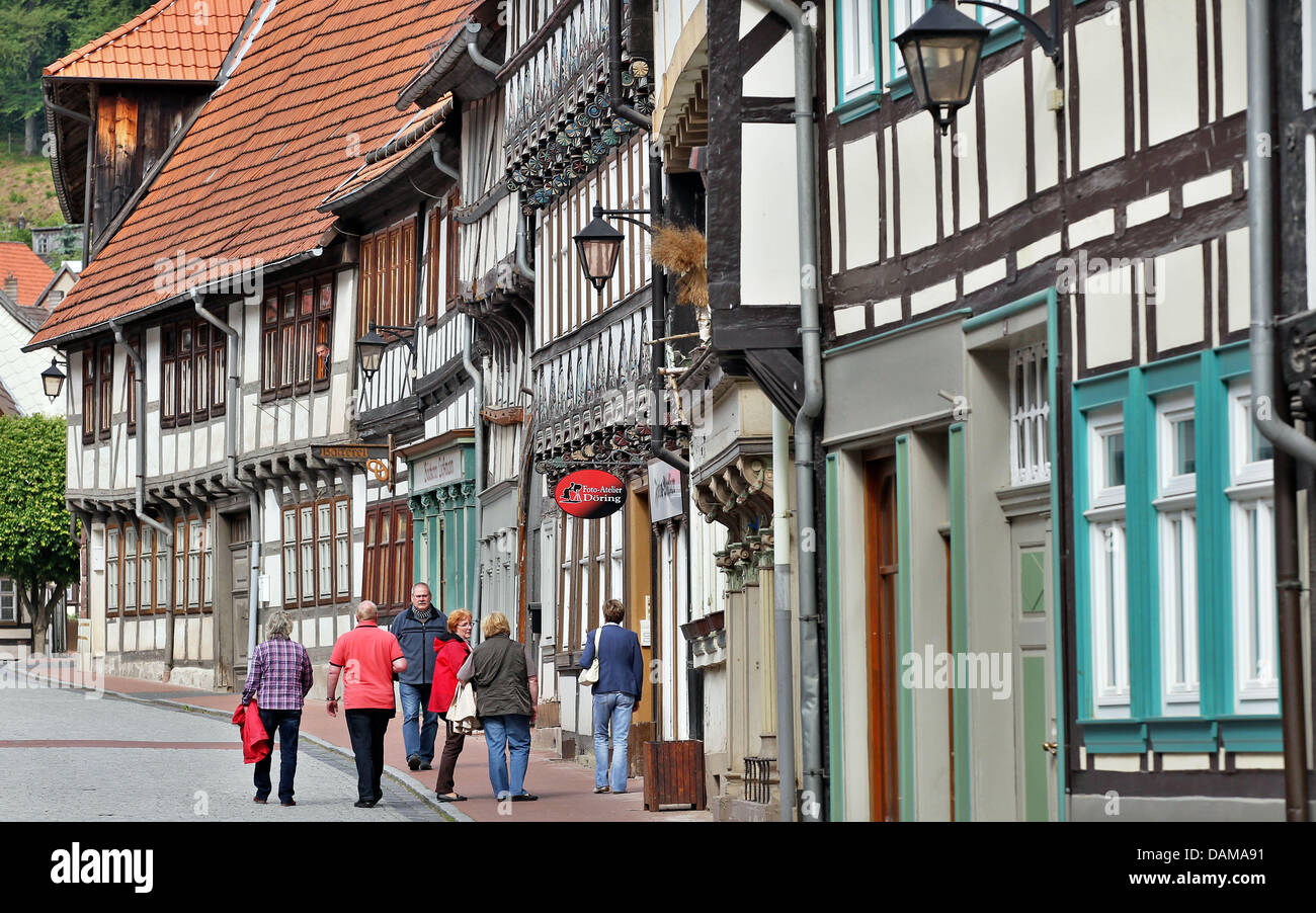 Perfectly shaped round half-timbered houses are pictured at the ...