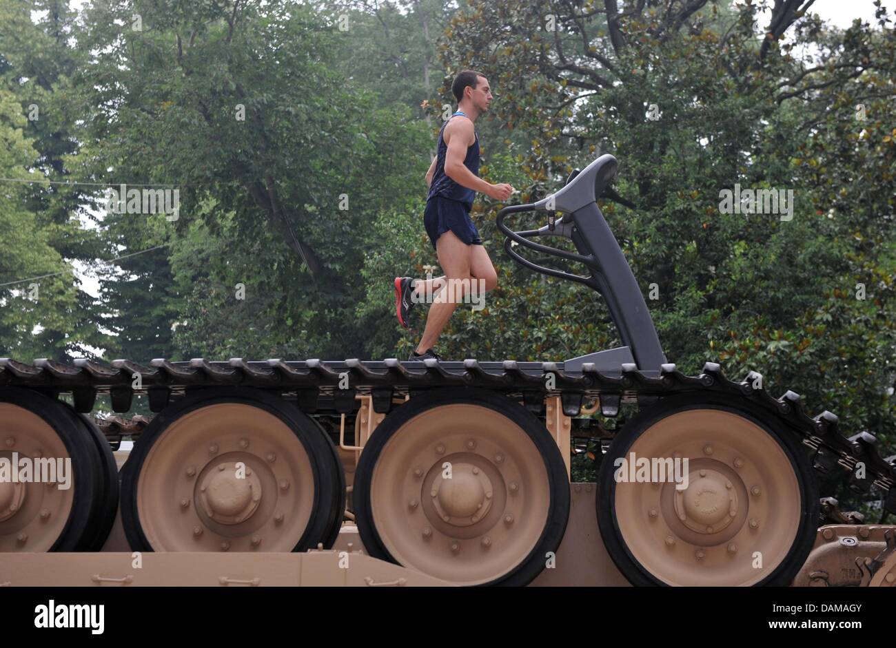 The work of art 'Track and Field' by the artists Jennifer Allora and ...