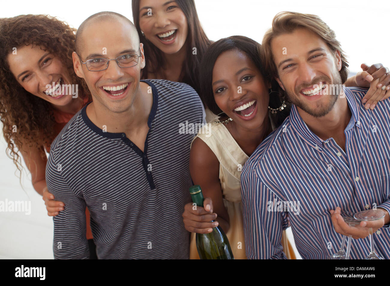Group portrait smiling friends celebrating hi-res stock photography and ...