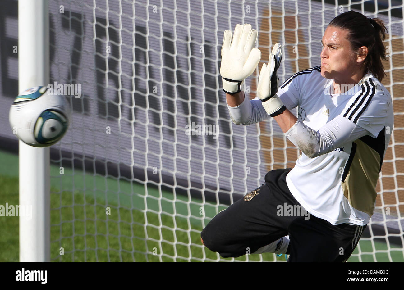 The German Women's soccer national team keeper Nadine Angerer attends a ...