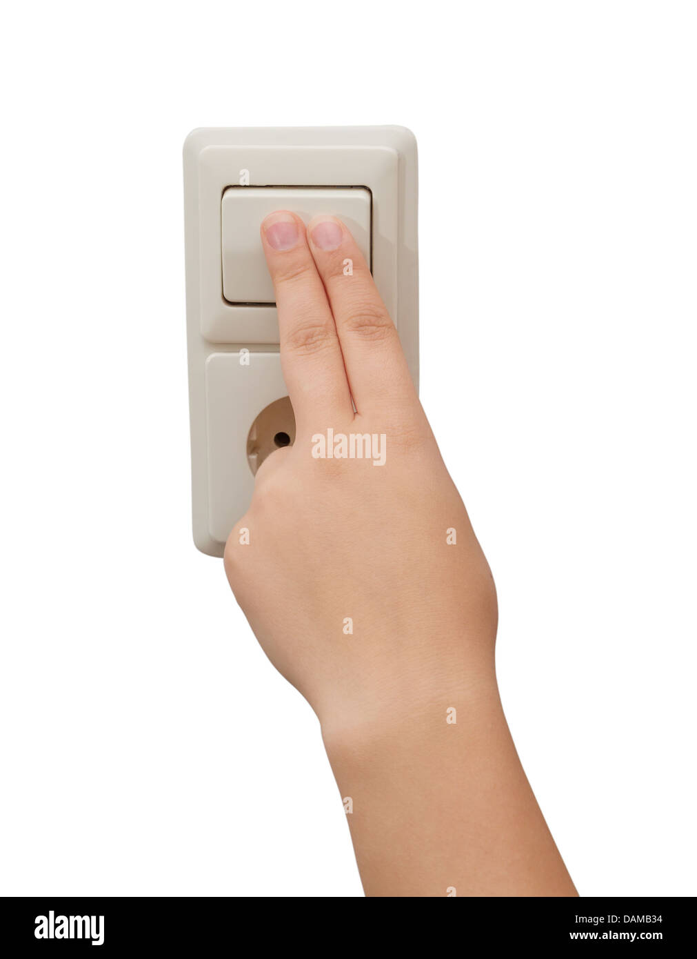 Human hand turns on off hi-res stock photography and images - Alamy