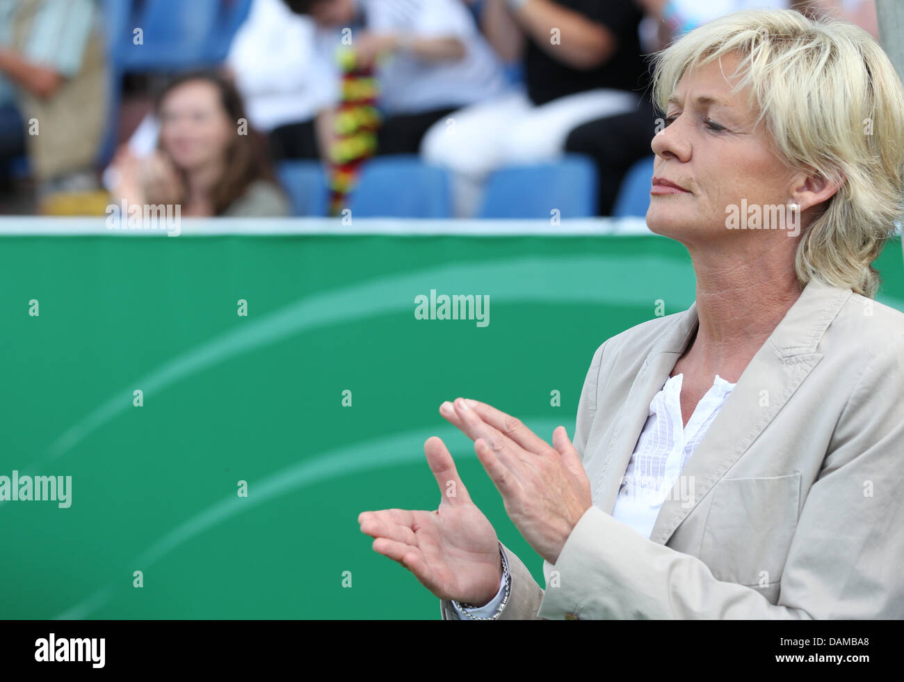 Germany's head coach Silvia Neid applauds during the international ...