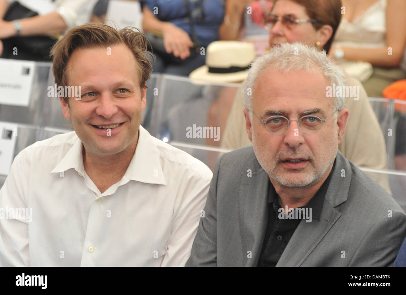 Curator Daniel Birnbaum (L), director of the Staedelschule in Frankfurt ...