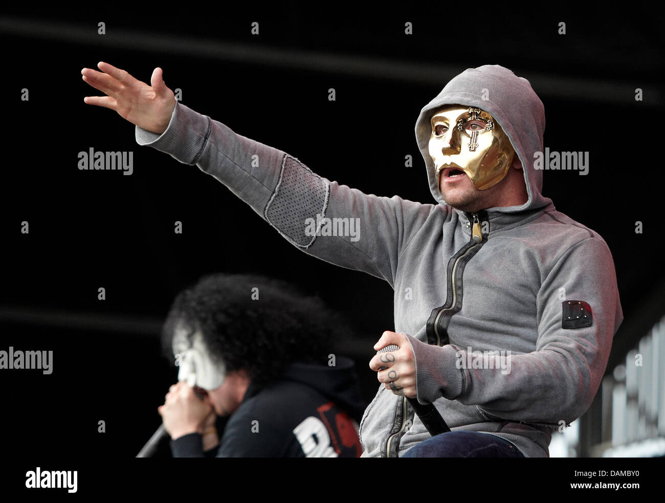 Members of the US band 'Hollywood Undead' perform during the music ...