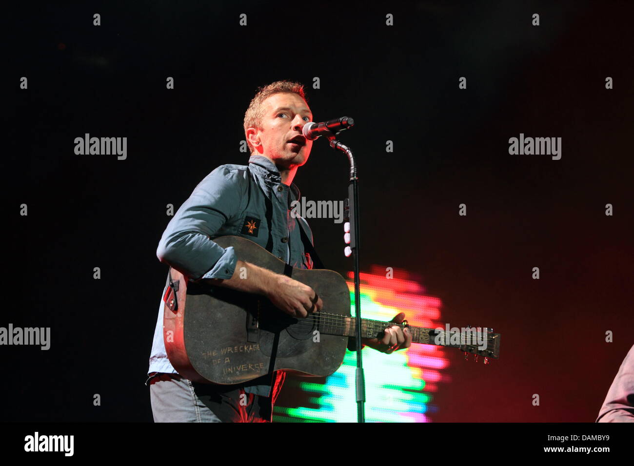 Chris Martin, frontman of the British rock band 'Coldplay' performs ...