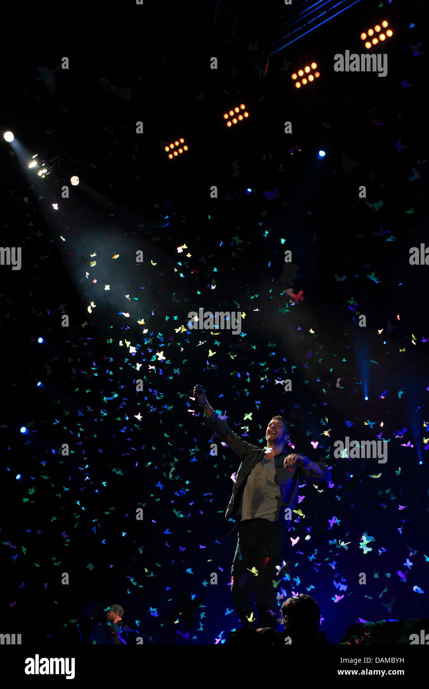 Chris Martin, frontman of the British rock band 'Coldplay' performs ...