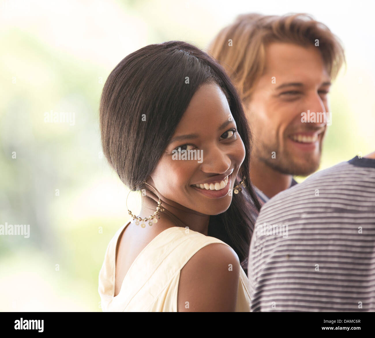 Woman turning camera hi-res stock photography and images - Alamy