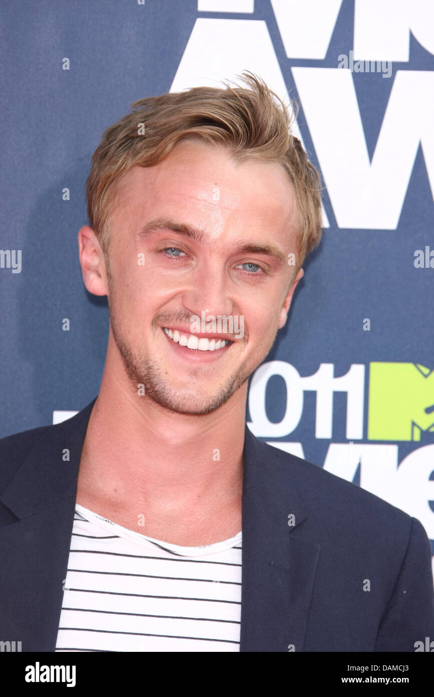 Actor Tom Felton arrives at the MTV Movie Awards at Universal Studio's ...
