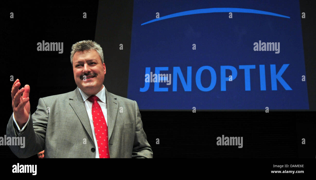 The head of the board at technology company Jenoptik, Michael Mertin ...