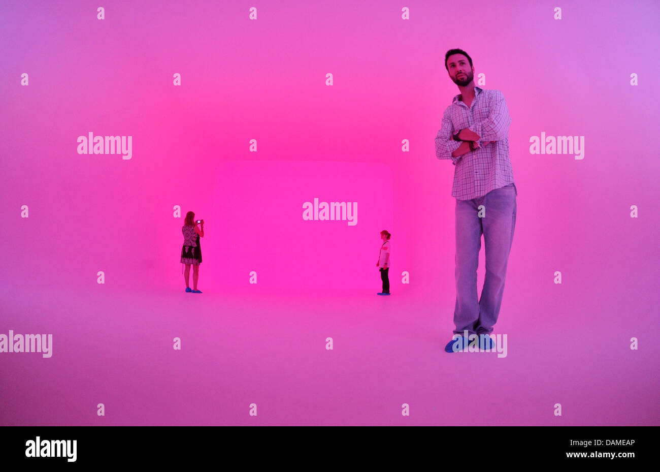 The installation 'Ganzfeld APANI' by US artist James Turrell is ...