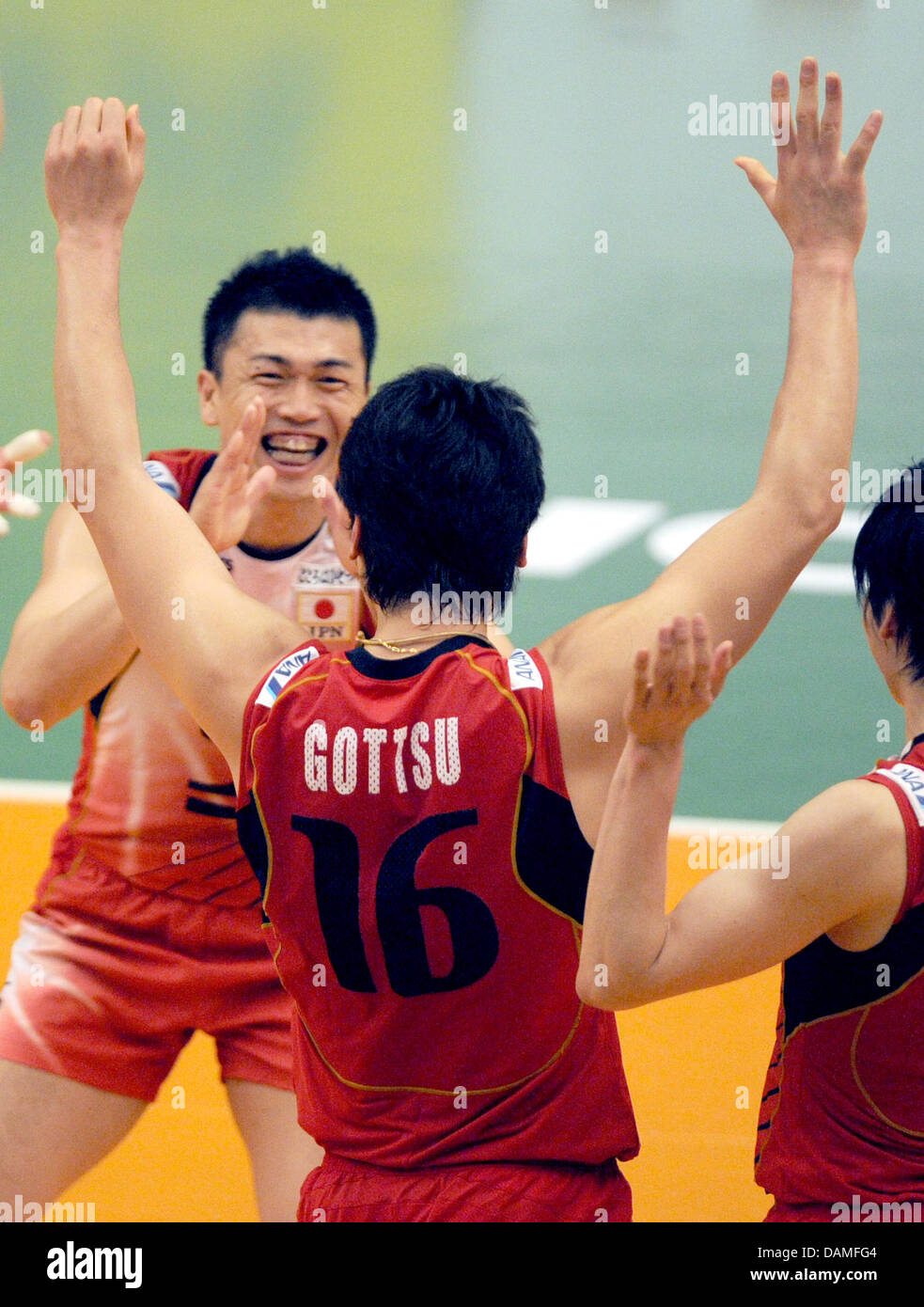 Japan's Daisuke Usami (L) celebrates with his teammate Yusuke 'Gottsu ...
