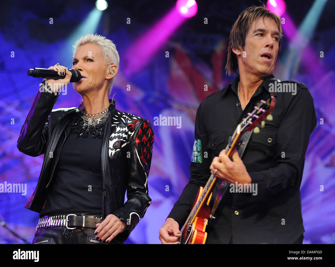 The Swedish pop duo Roxette with Per Gessle and Marie Fredriksson (L ...