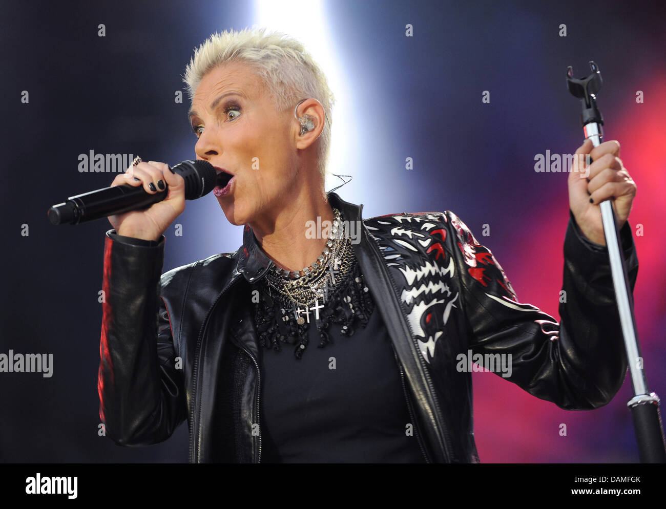 Singer Marie Fredriksson of the Swedish pop duo Roxette performs on ...