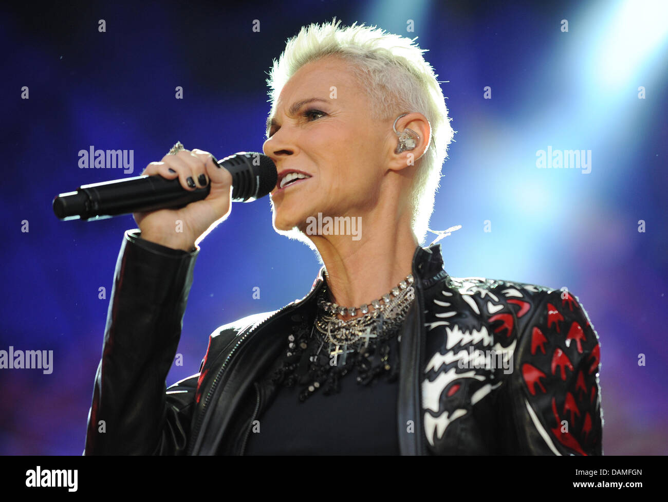 Singer Marie Fredriksson of the Swedish pop duo Roxette performs on ...