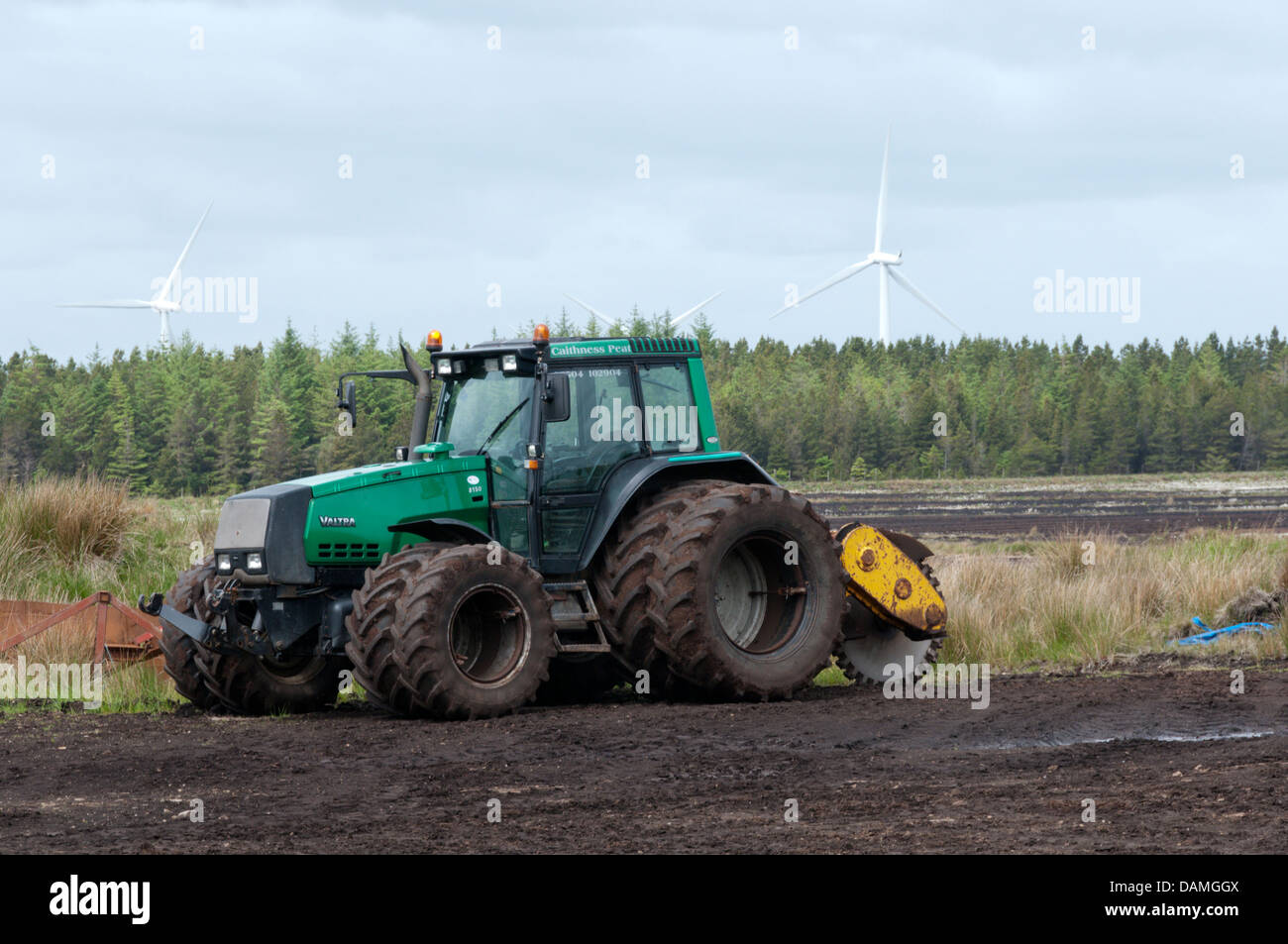 Commercial peat digging operation by Caithness Peat in the north of ...