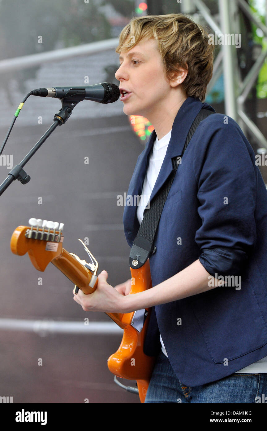Singer Kate Cooperof the Australian band An Horse is pictured during a ...