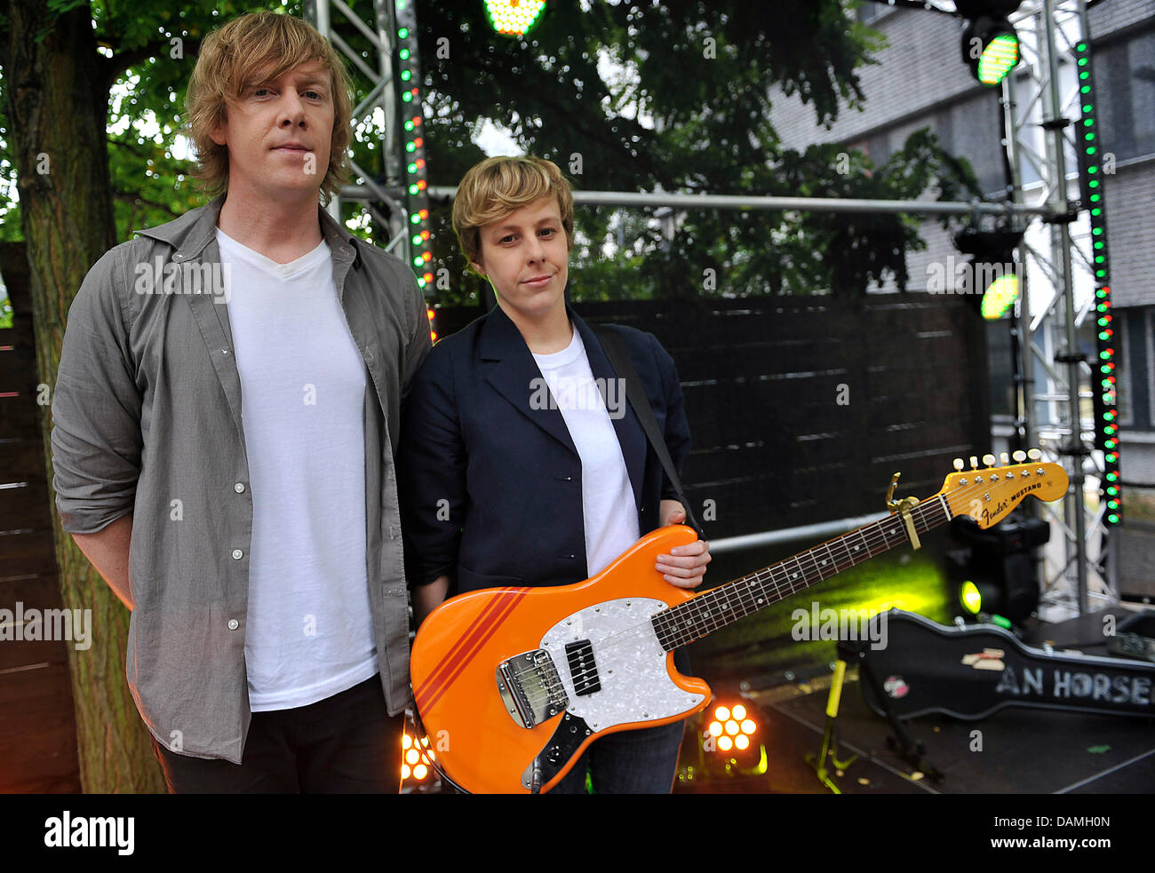 Drummer Damon Cox (L) and singer Kate Cooper of the Australian band An ...