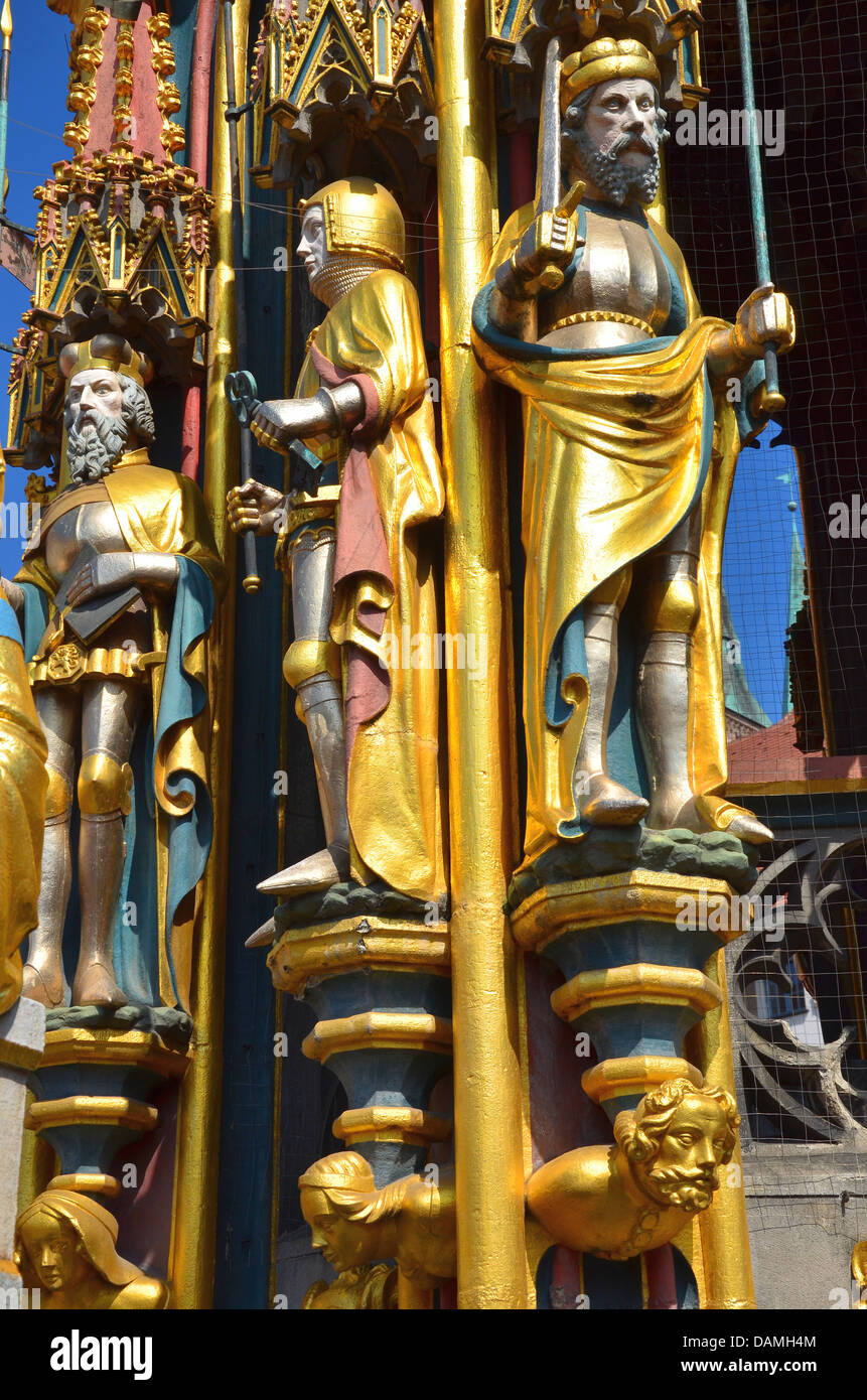 Nuremberg Beautiful Fountain (Der Schöne Brunnen) Statues of the Nine ...
