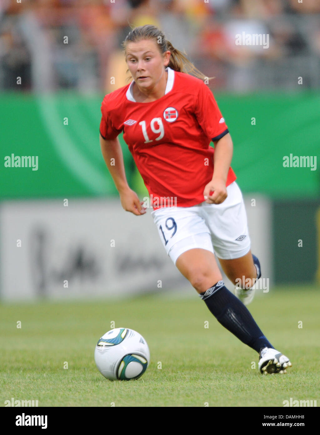 Norway's Emilie Bosshard Haavi plays the ball in the women's ...