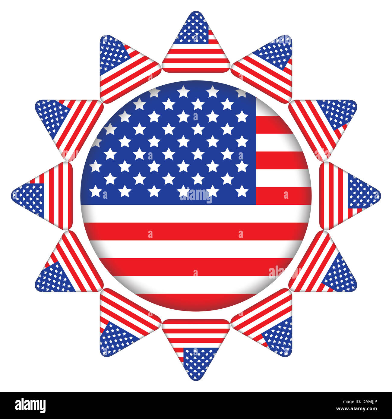 sun made of United States flag icons Stock Photo - Alamy