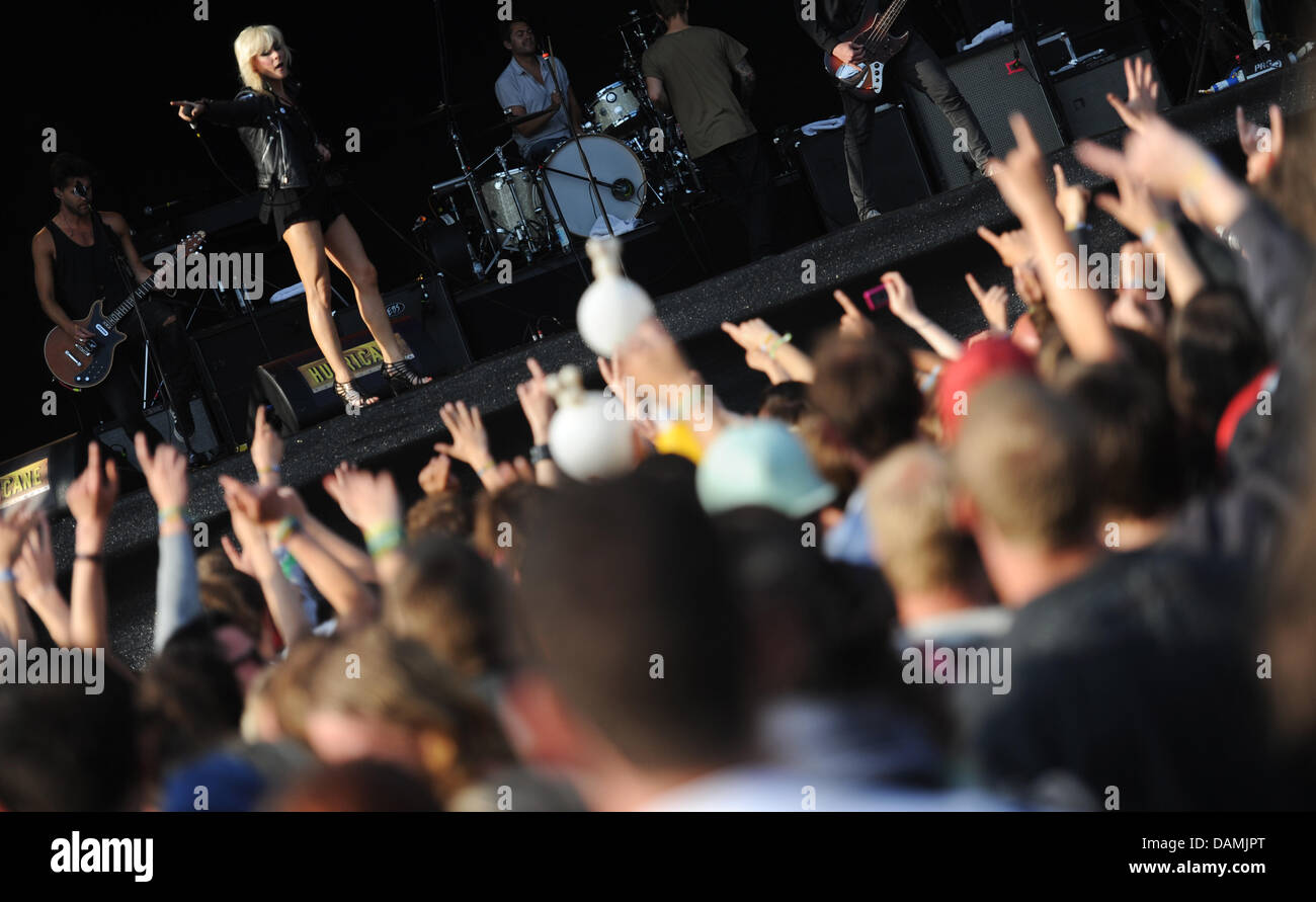 The band "The Sounds" with front singer Maja Ivarsson performs on stage ...