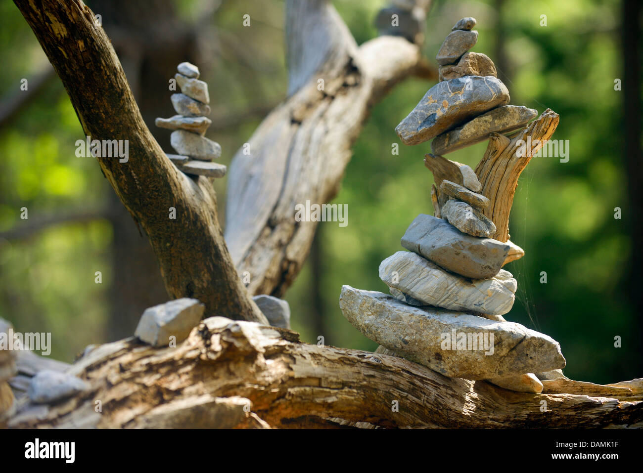 piles of stones at the Samaria Canyon, Greece, Crete Stock Photo - Alamy