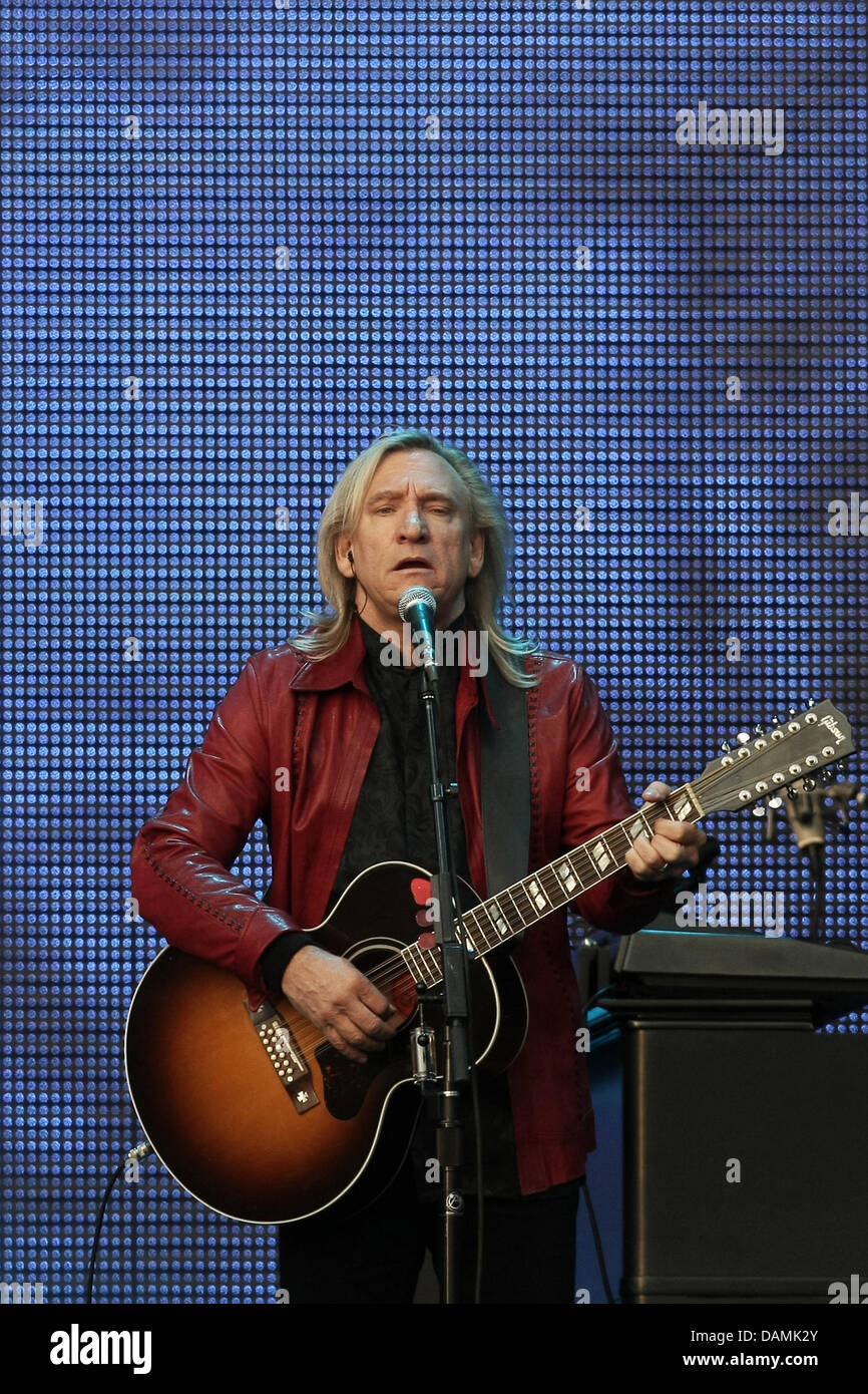 Member of fhe Rock band 'Eagles' Joe Walsh performs on stage at the ...