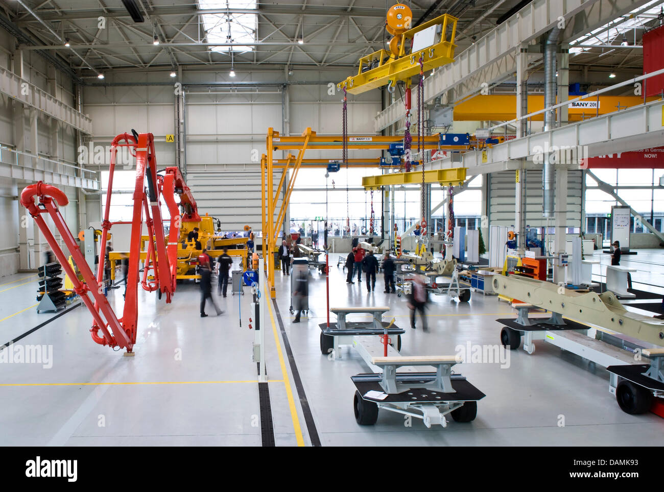 SANY Group employees walk through the production site in Bedburg ...