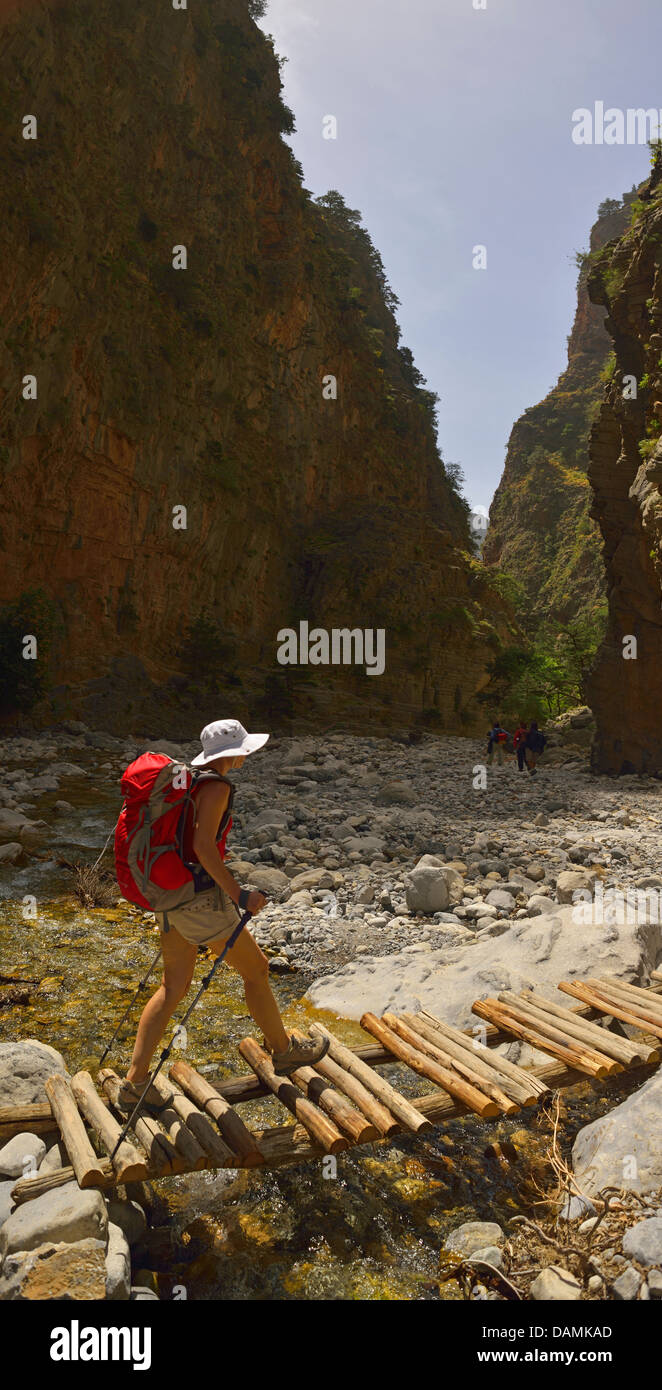 Female wanderer at the samaria canyon hi-res stock photography and ...