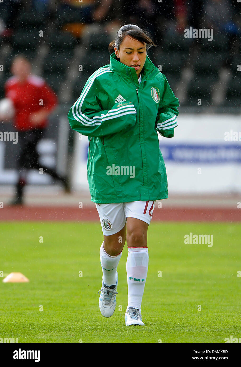 Mexican player Charlyn Corral warms up for a women's soccer test match ...
