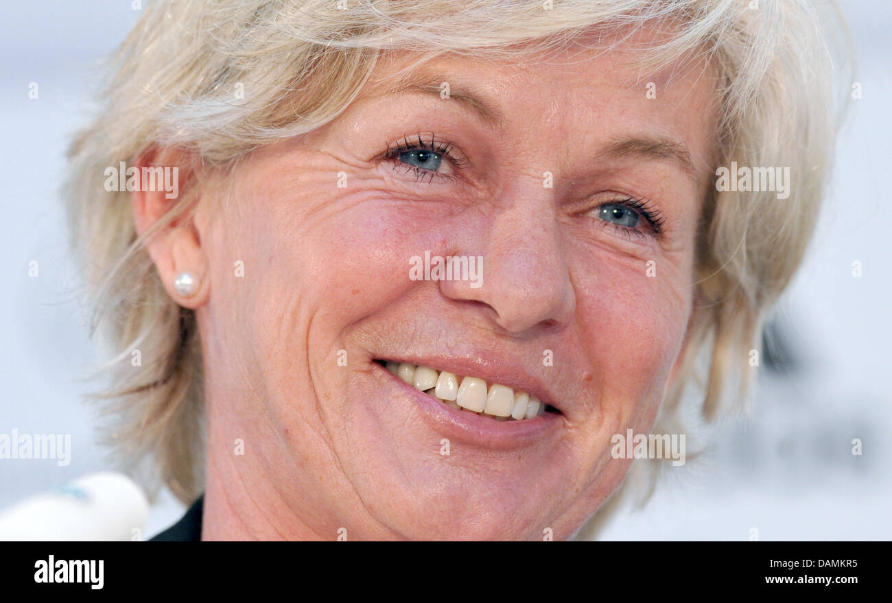 German women's soccer national coach Silvia Neid smiles during a press ...