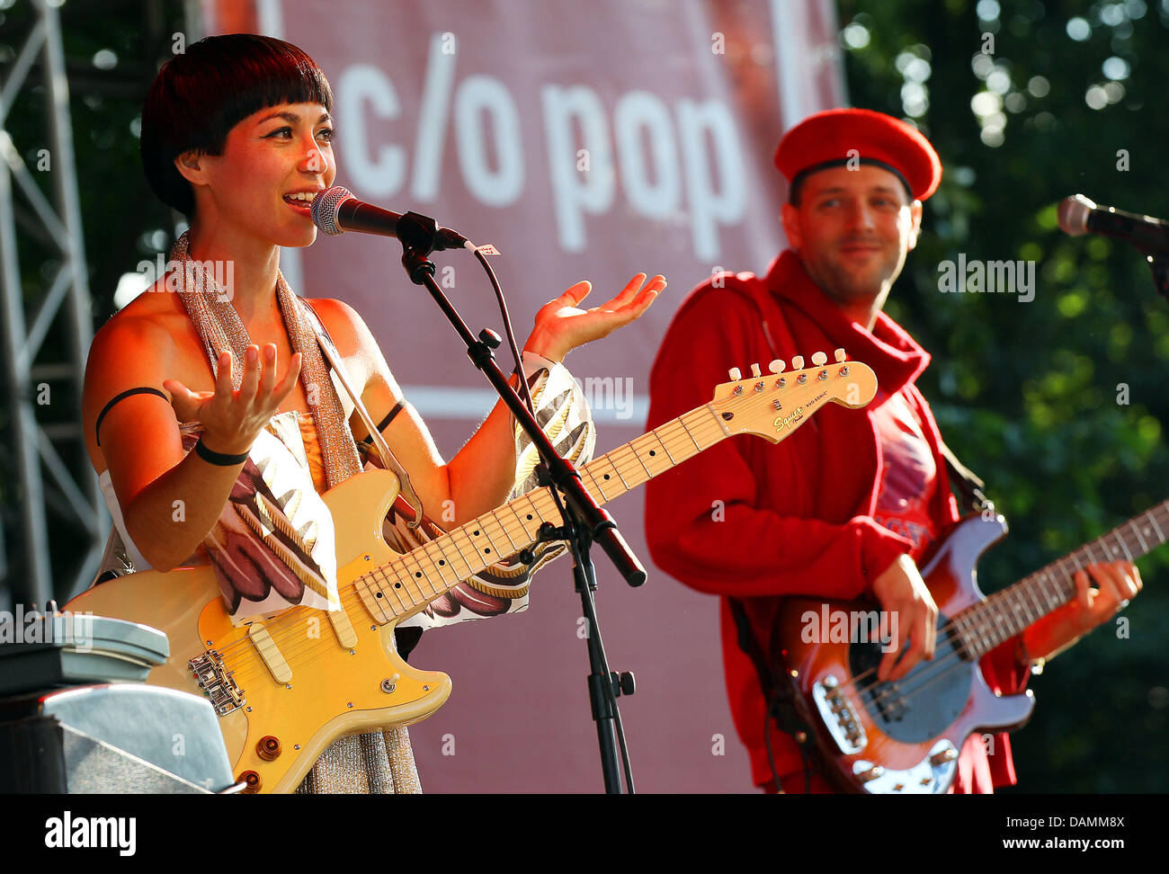 Singer Maylee Todd (L) performs with her band at the opening of the ...