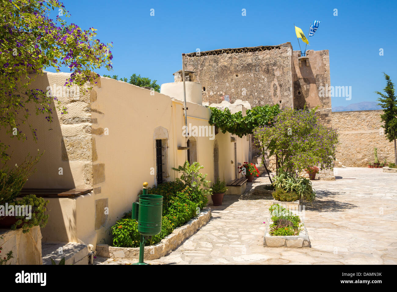 Monastery (friary) in Messara Valley at Crete island in Greece. Messara ...