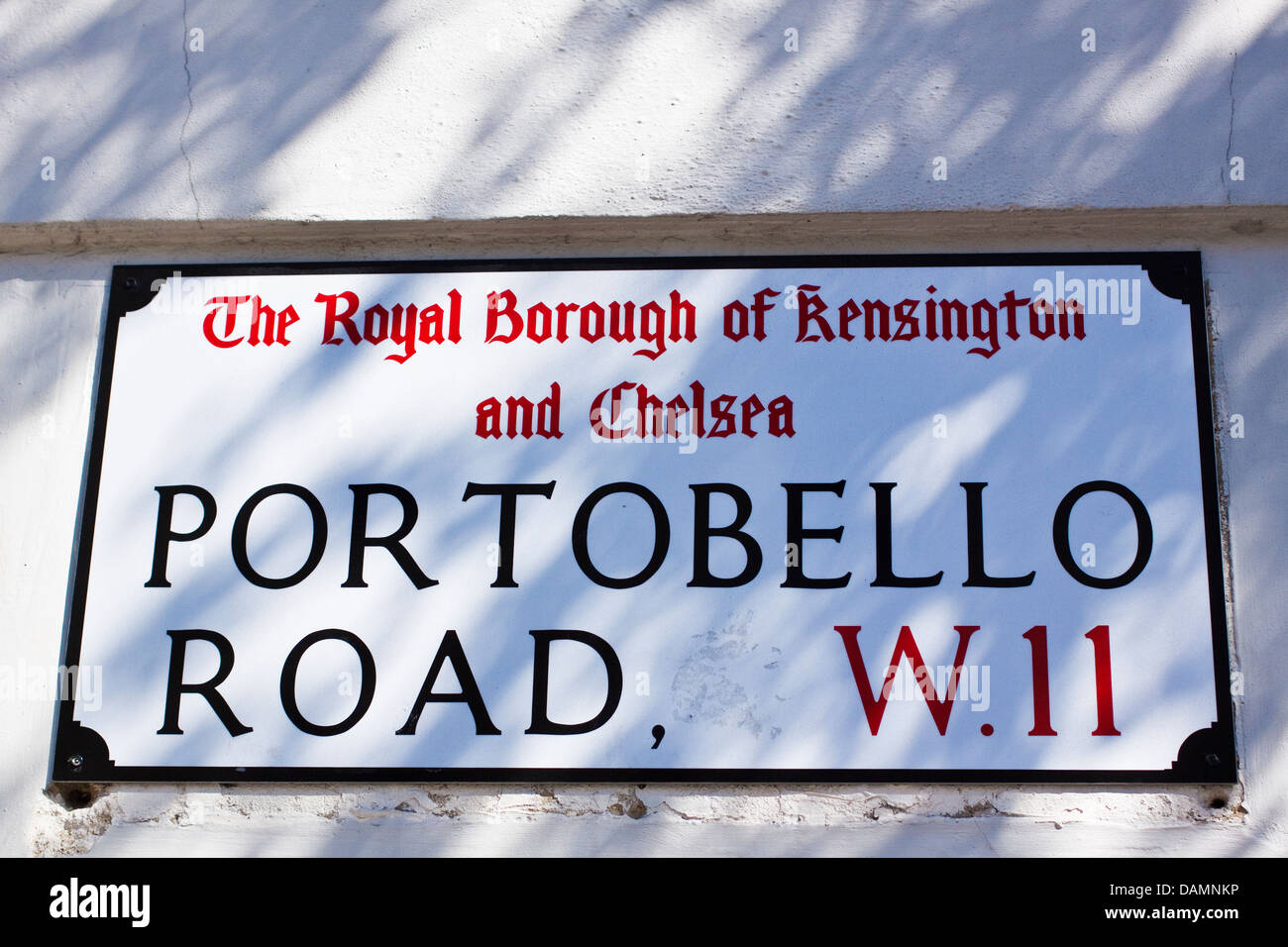 Portobello road street sign in the Borough of Kensington&Chelsea ...