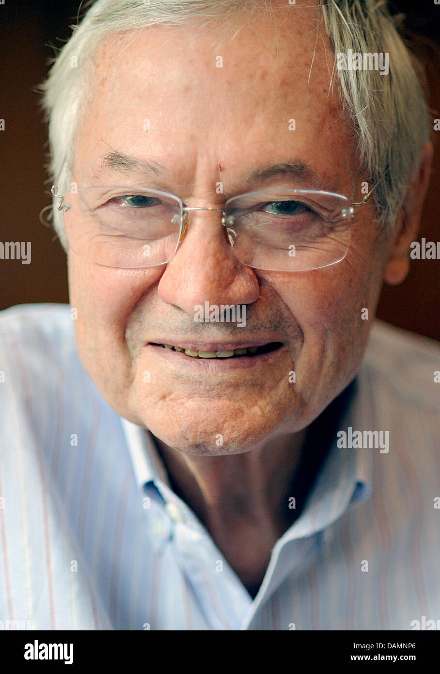US film producer Roger Corman poses after an interview at the film ...
