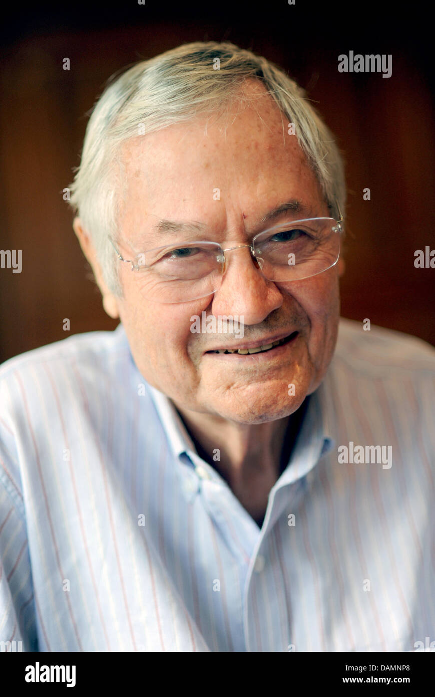 US film producer Roger Corman poses after an interview at the film ...
