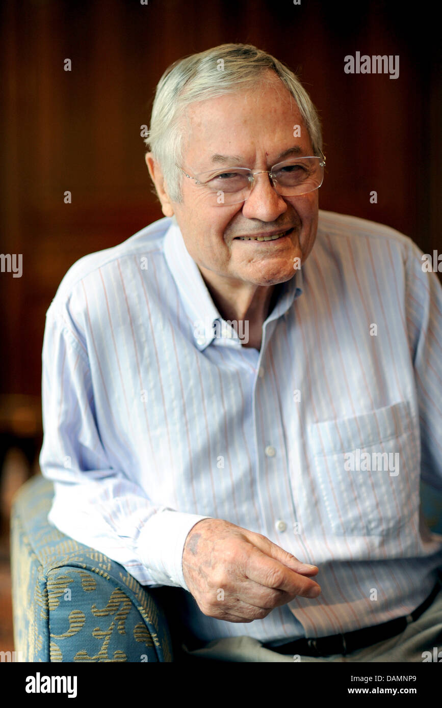 US film producer Roger Corman poses after an interview at the film ...