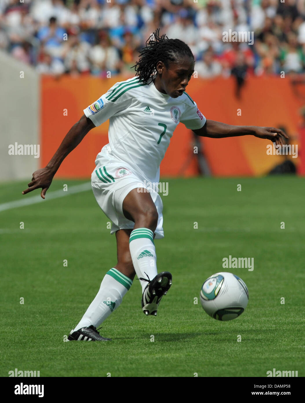 Stella Mbachu of Nigeria in action during the Group A match Nigeria ...