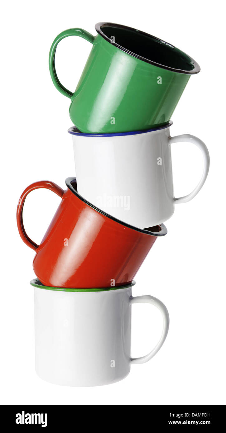 Stack of Tin Mugs Stock Photo - Alamy